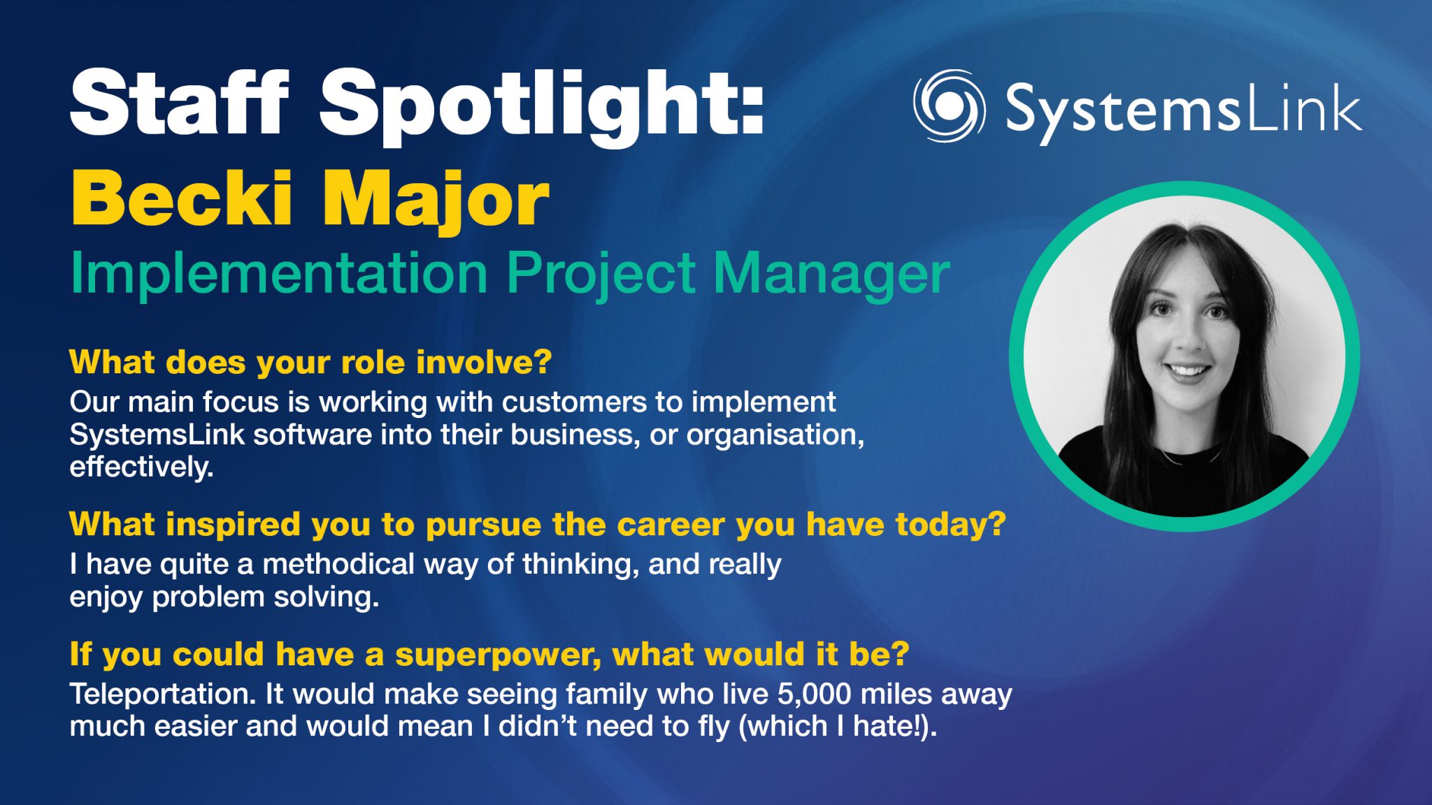 SystemsLink Staff Spotlight: Becki Major - Implementation Project Manager