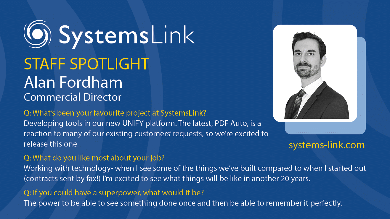 SystemsLink Staff Spotlight: Commercial Director - Alan Fordham