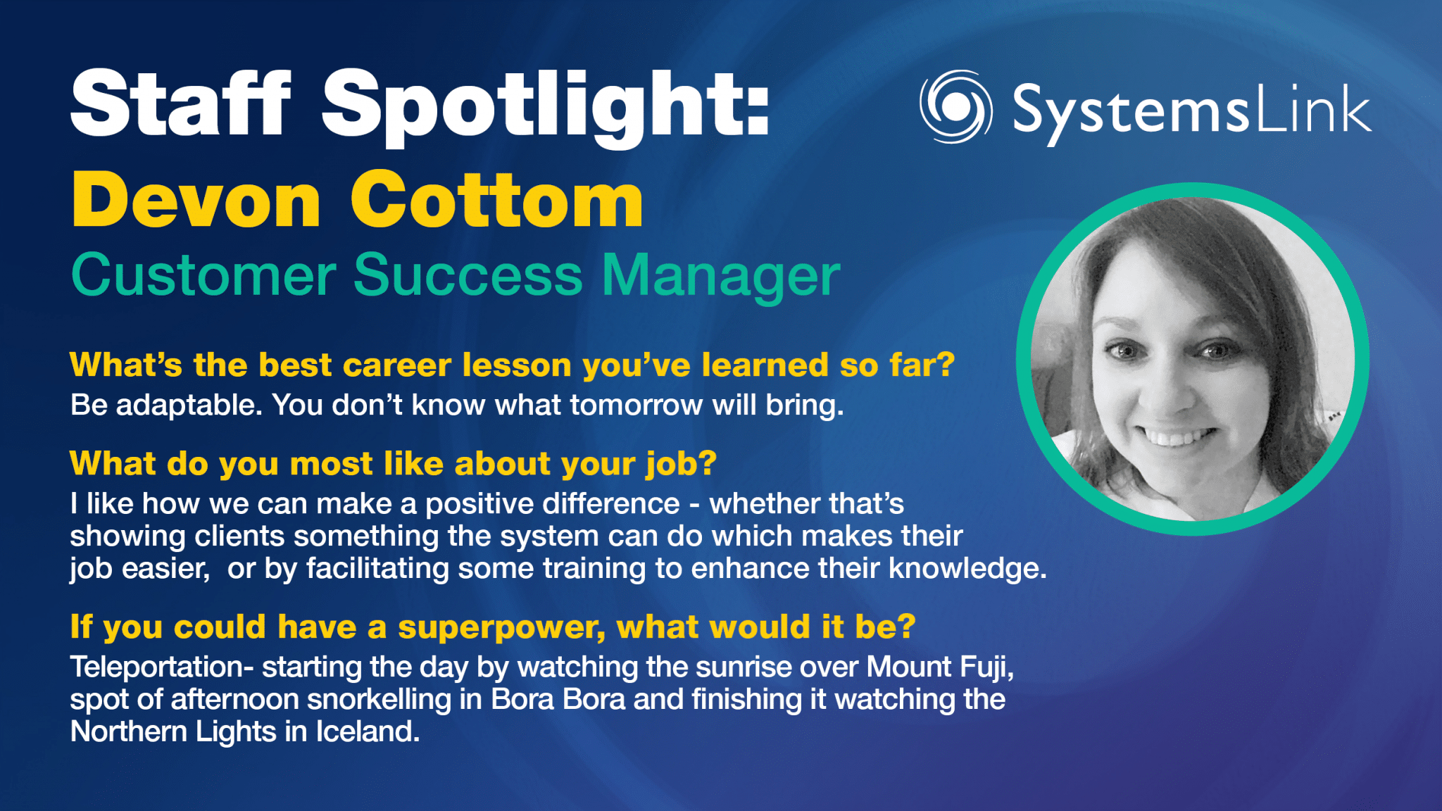 Staff Spotlight: Customer Success Manager- Devon Cottam